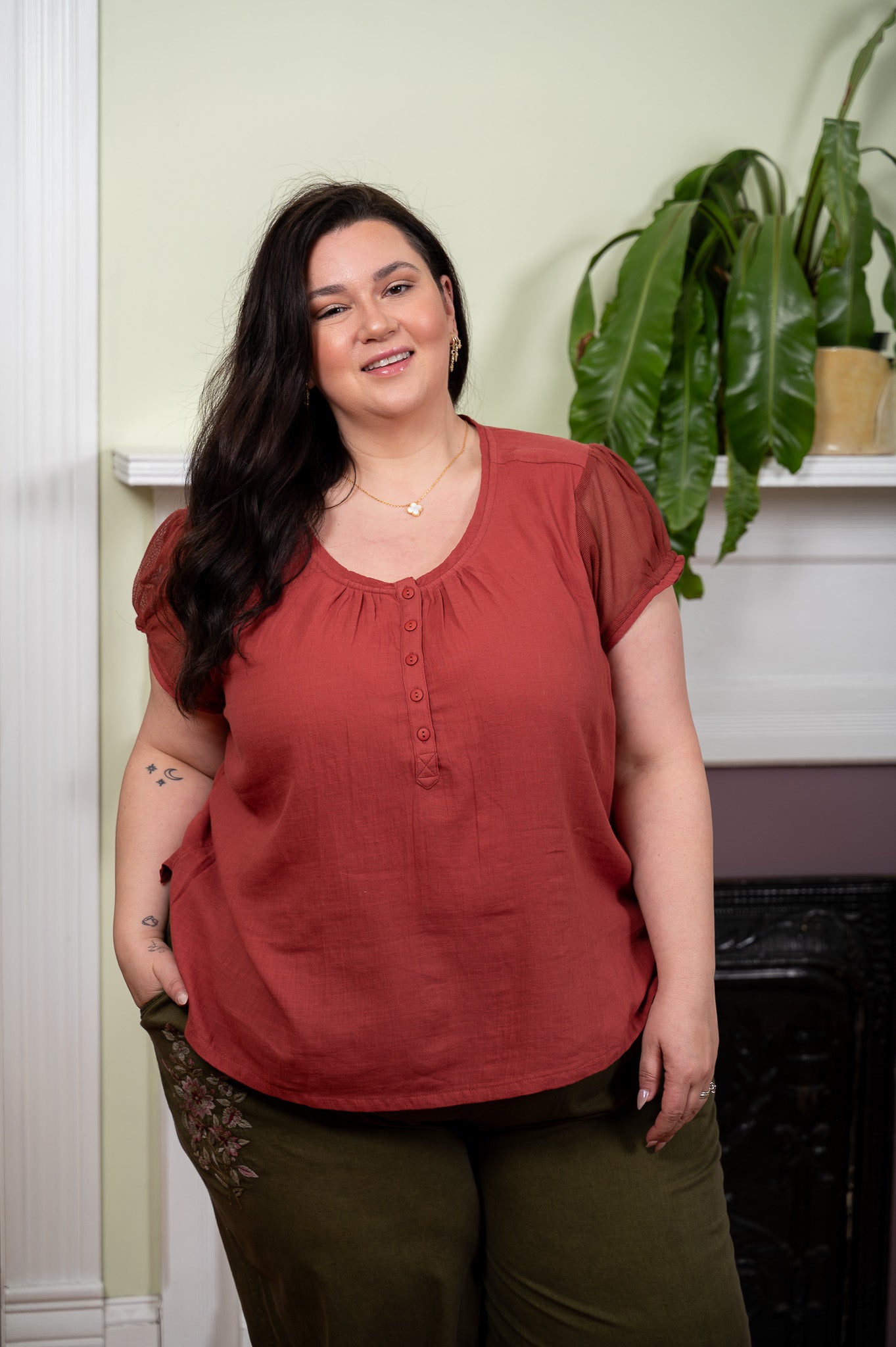 The Judy Blouse in Rose - Modern Prairie Inc.