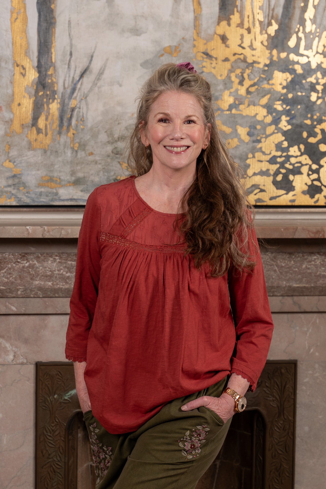 The Whisper Lace Tee in Rose - Modern Prairie Inc.